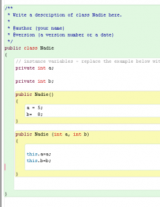 Constructores básicos de una clase - Curso de Java con BlueJ