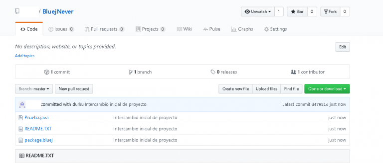 Compartir proyectos de BlueJ en repositorios como Github