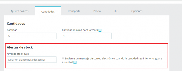 Configurar las alertas de email en Prestashop 1.7 - Manual