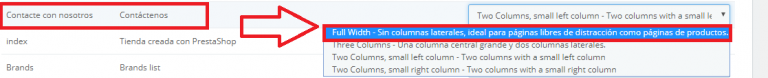 Mostrar formulario de contacto sin columna en Prestashop 1.7